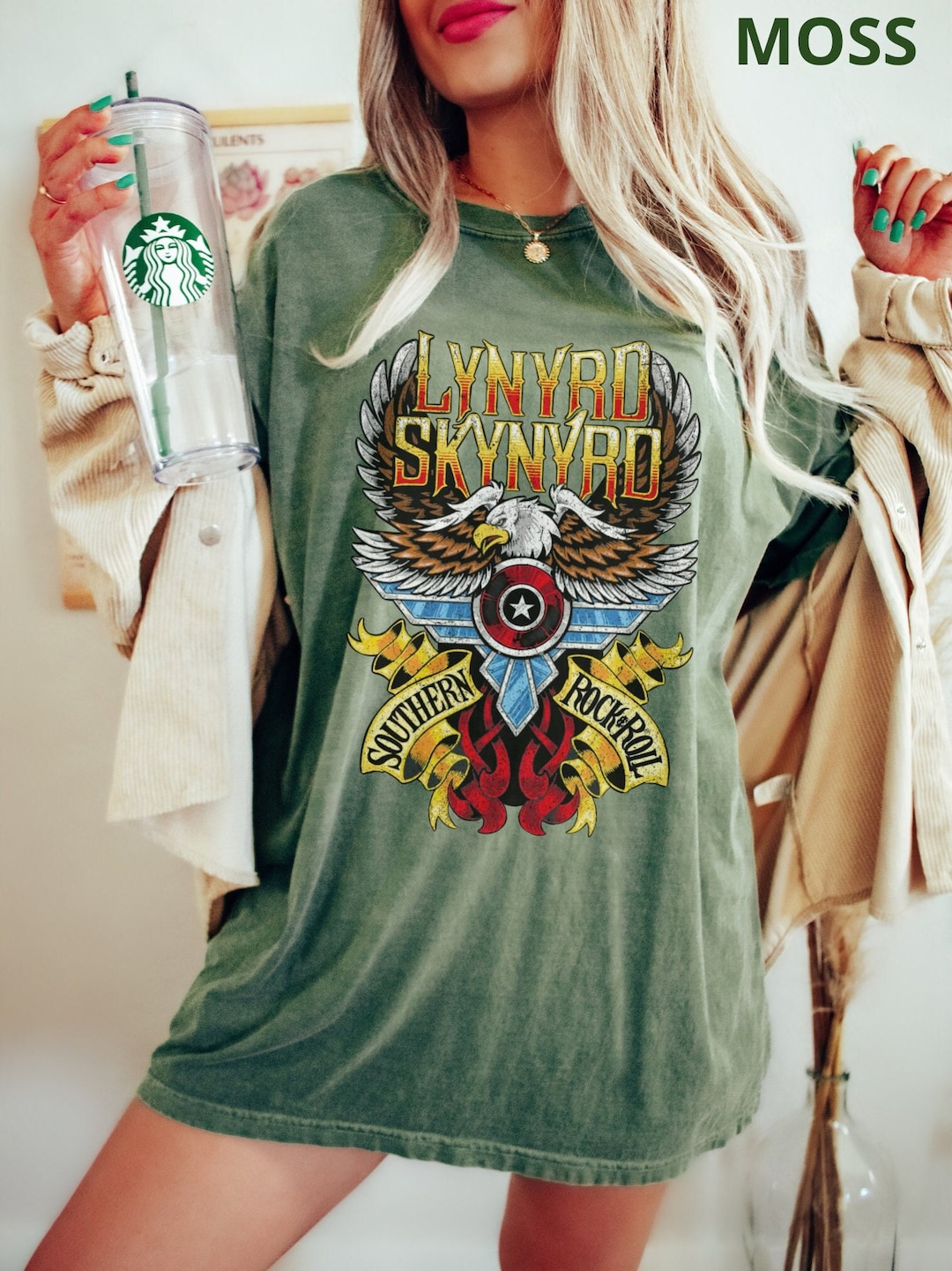 Rocker Tee 70's Rock Band Tee Lynrd Skynrd Vintage T Shirt Concert Tee ...