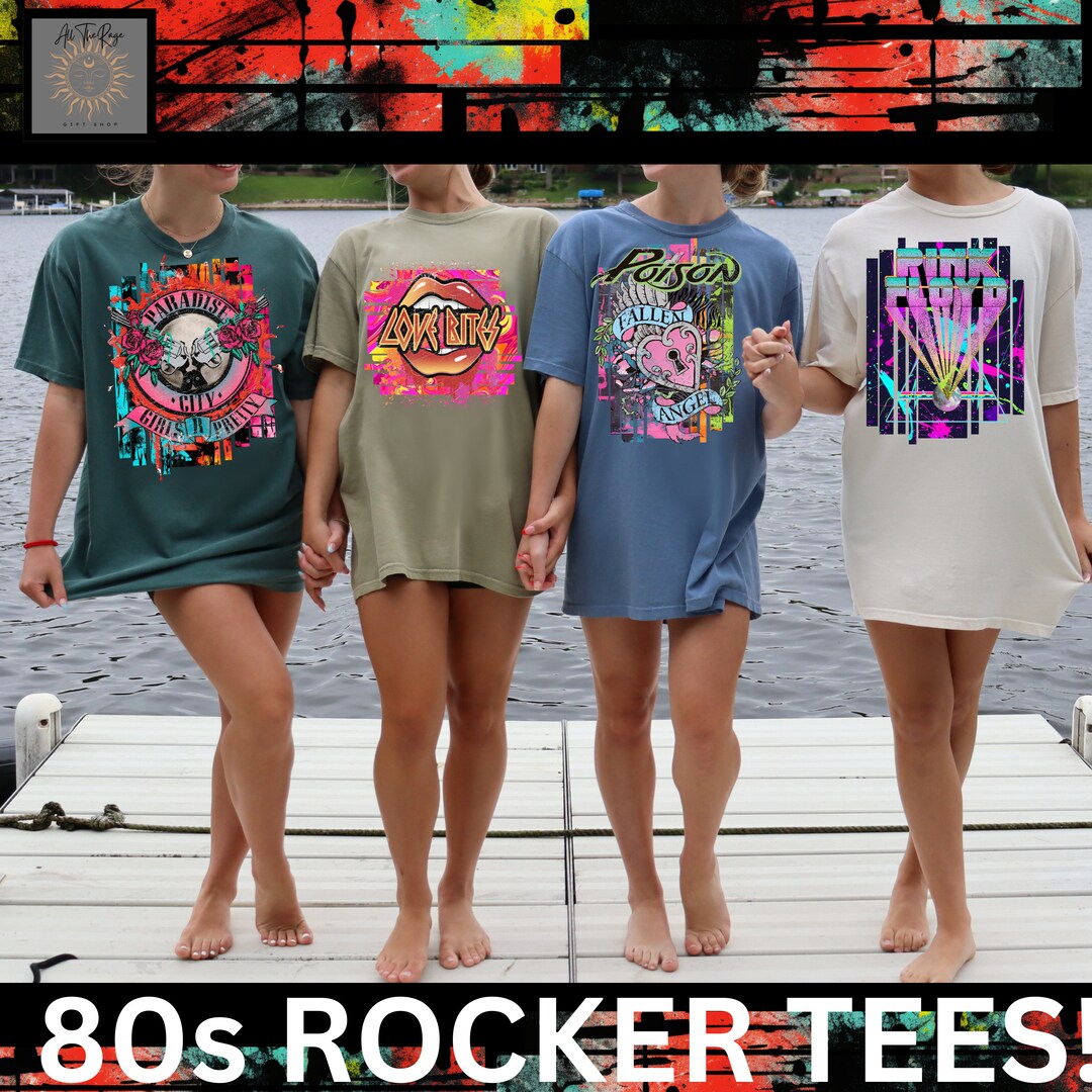 Best Friends Rocker Shirts 80s Retro Neon Concert Graphic Tee Party ...