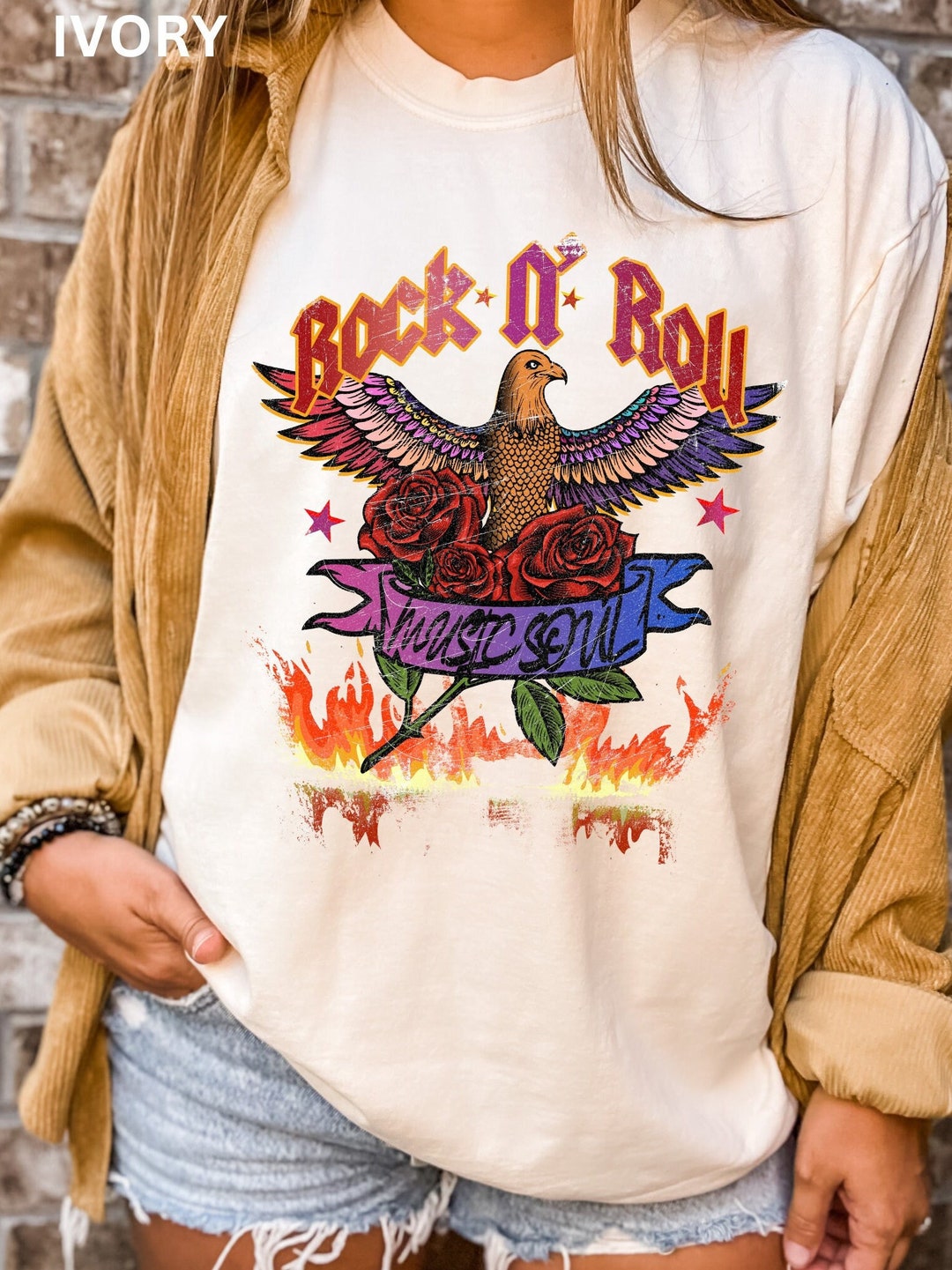 Rocker Tee Rocka and Roll Eagle 80s Band Tee Vintage T Shirt - Etsy