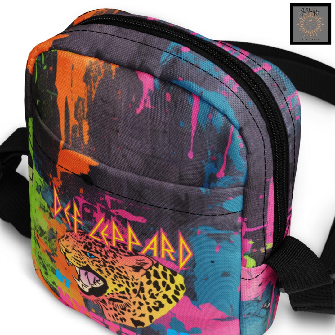 Def Leppard Hysteria Cross Body Bag 80s Vintage Retro Neon Rocker Small ...