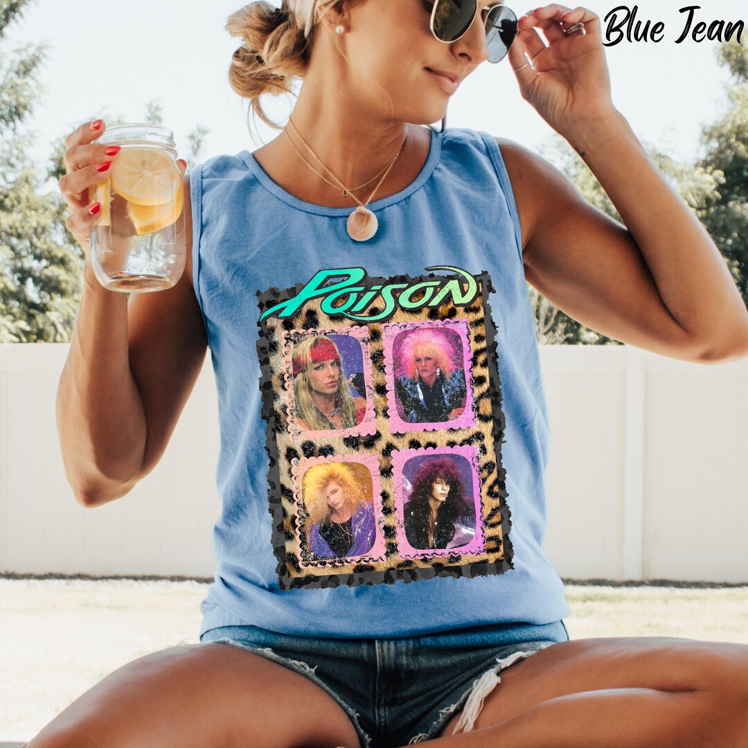 Poison Muscle Shirt 80's Retro Vintage Band Tank Top Rocker Birthday ...