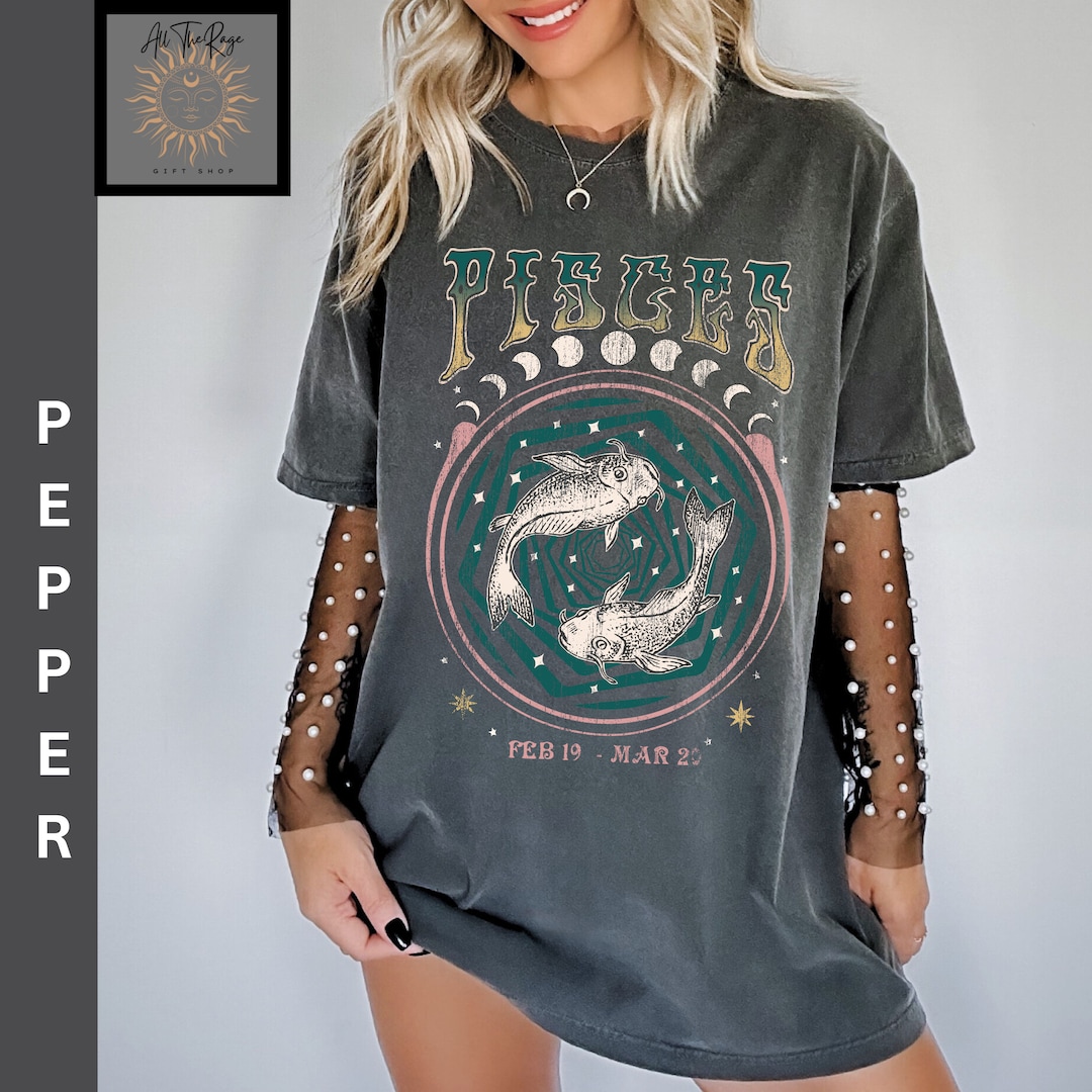 Pisces Shirt Zodiac Signs Gifts Beach Tee Celestial Pisces T Shirt ...