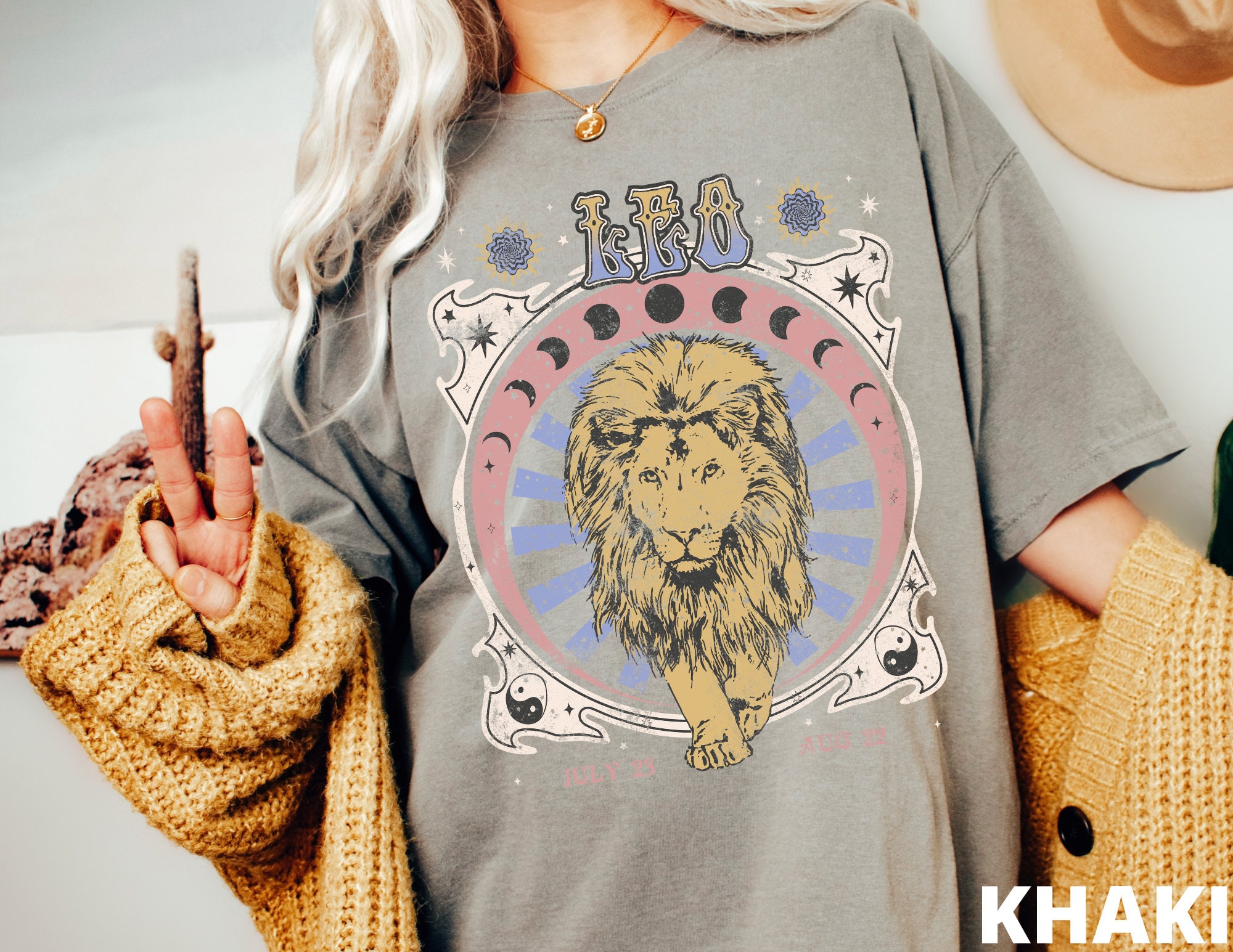 Zodiac Leo Vintage Inspired Comfort Colors Tee, Celestial Leo Tee sold ...