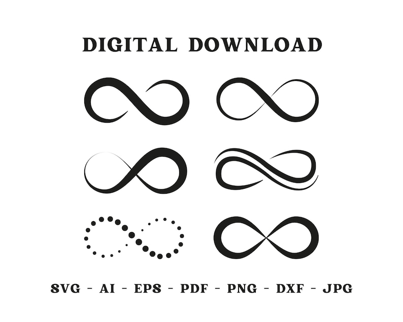 Infinity Symbol Bundle Svg, Digital Files, Vector Infinity Logo ...