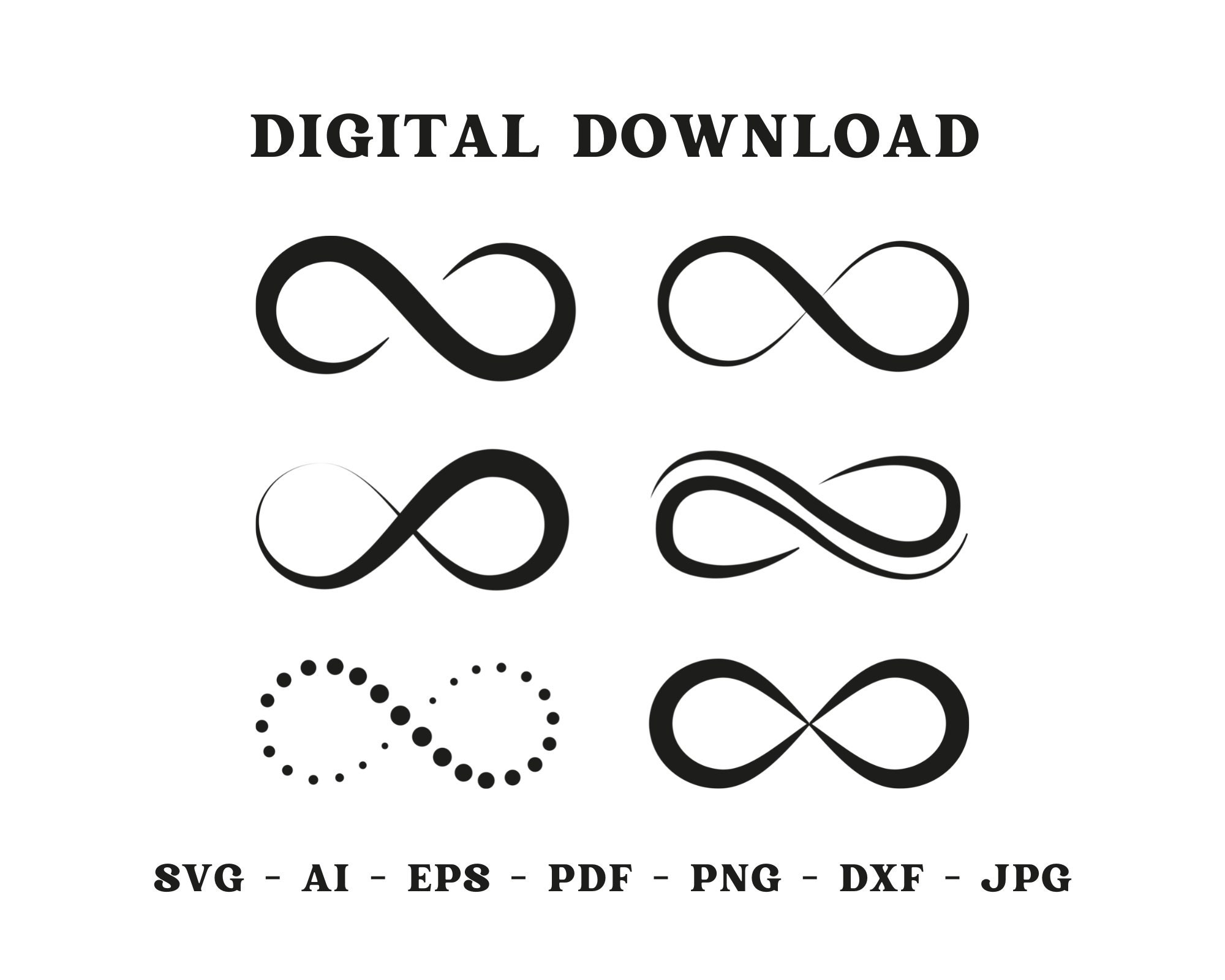 Infinity Symbol Bundle Svg, Digital Files, Vector Infinity Logo ...