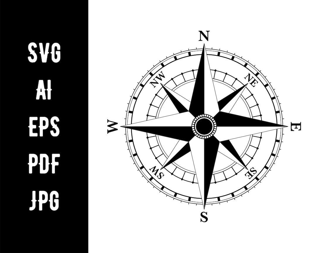Compass Svg, Ai, Eps, Png, Jpg Files, Cuttable Cricut and Any Your ...
