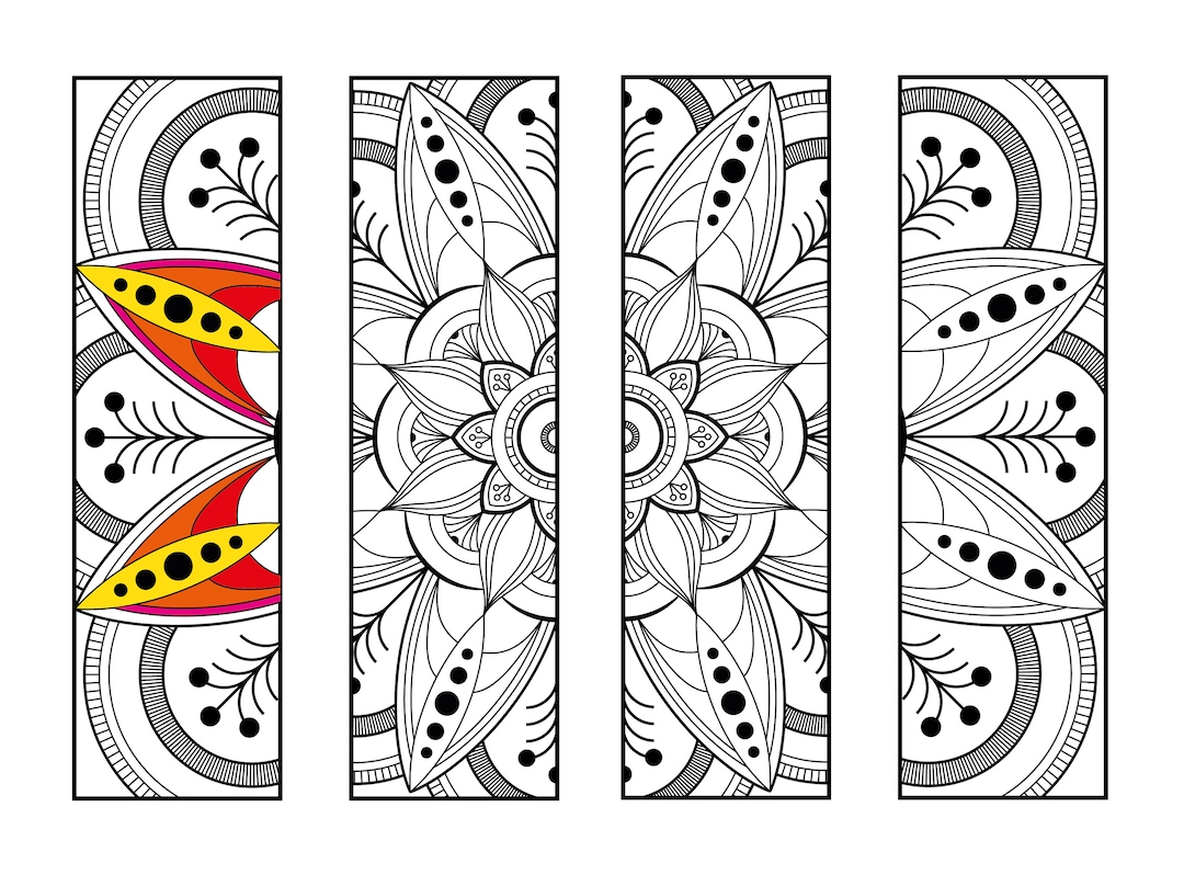 PDF Digital Download Mandala Coloring Bookmarks, Mandala Coloring Page ...