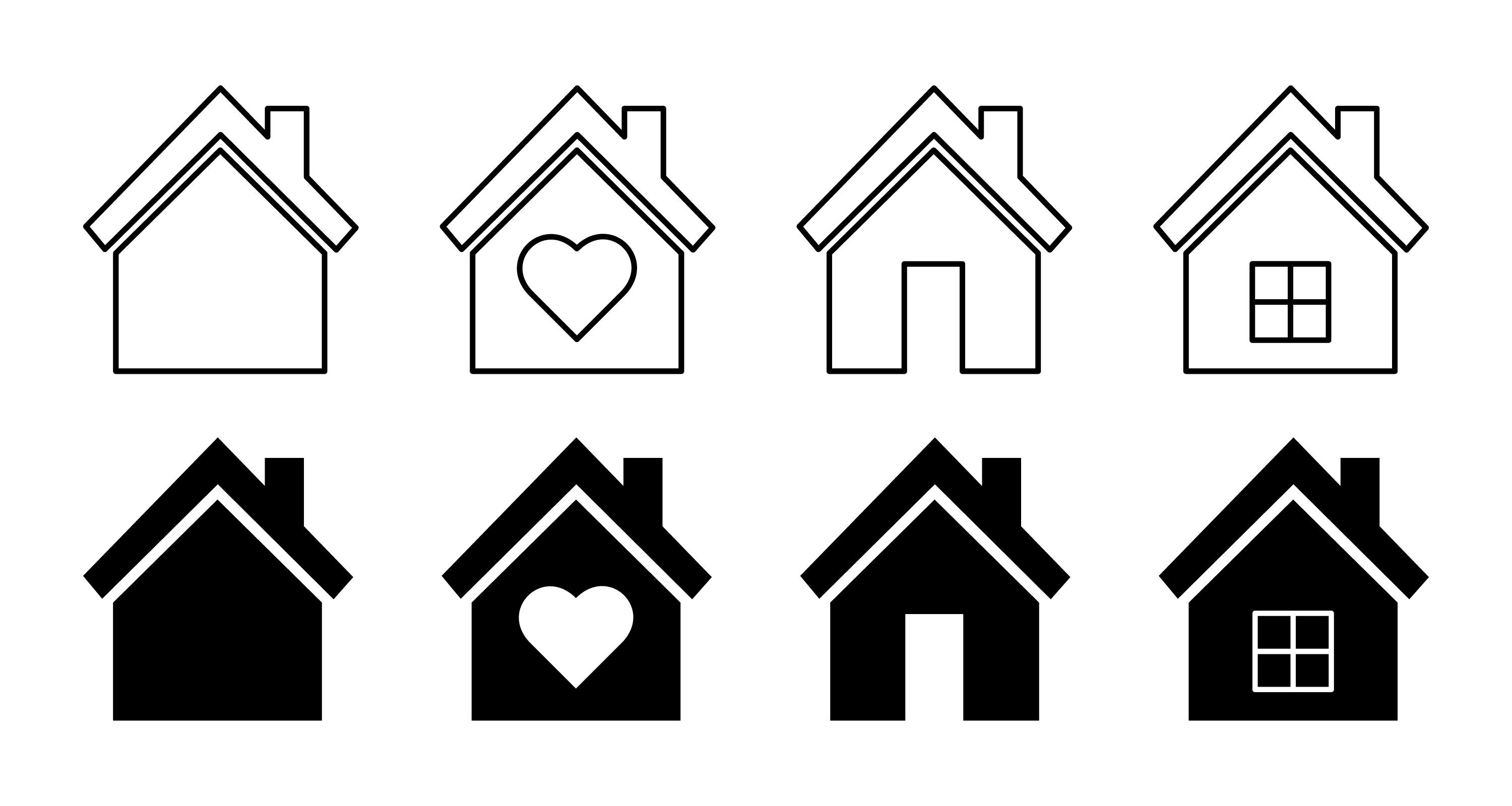 House Svg Bundle, House Outline Svg, Digital Download, House Clipart ...