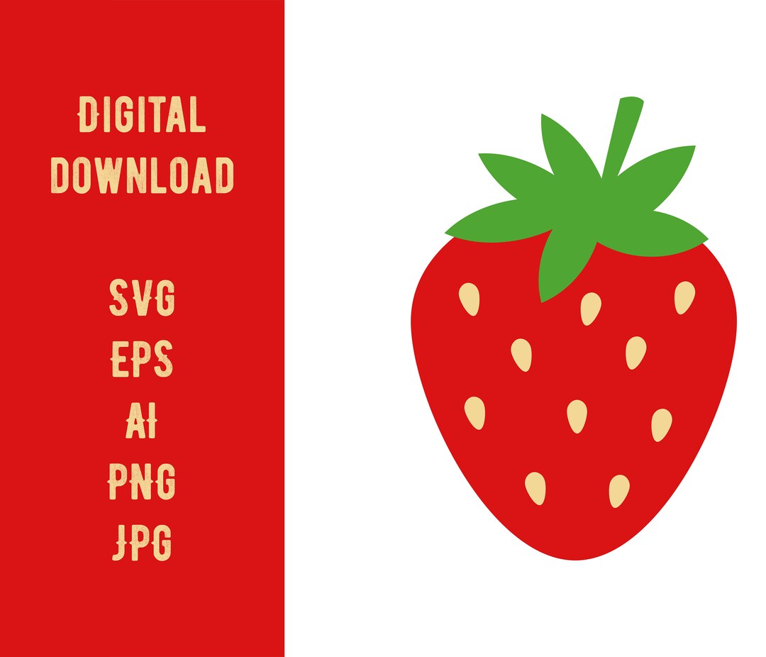 Strawberry Svg Vector Cut File for Cricut and Silhouette, Strawberry ...