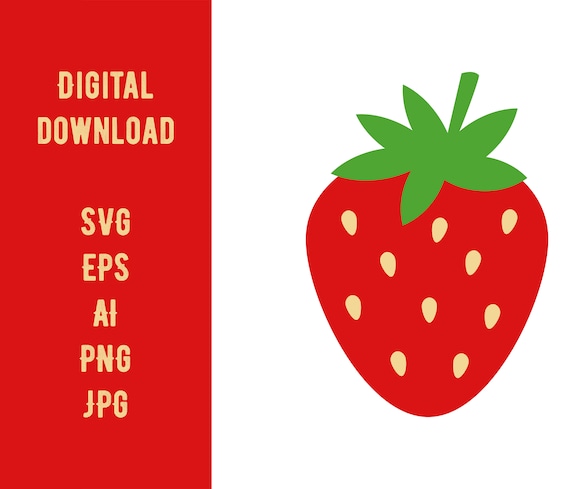 Strawberry Svg Vector Cut File for Cricut and Silhouette - Etsy