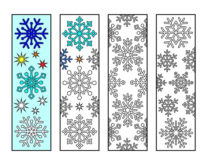 PDF Digital Snowflake Download Coloring Bookmarks, Snowflake Coloring ...