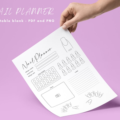 Nail Art Design Planning Template PDF DOWNLOAD A4 Size Nail - Etsy