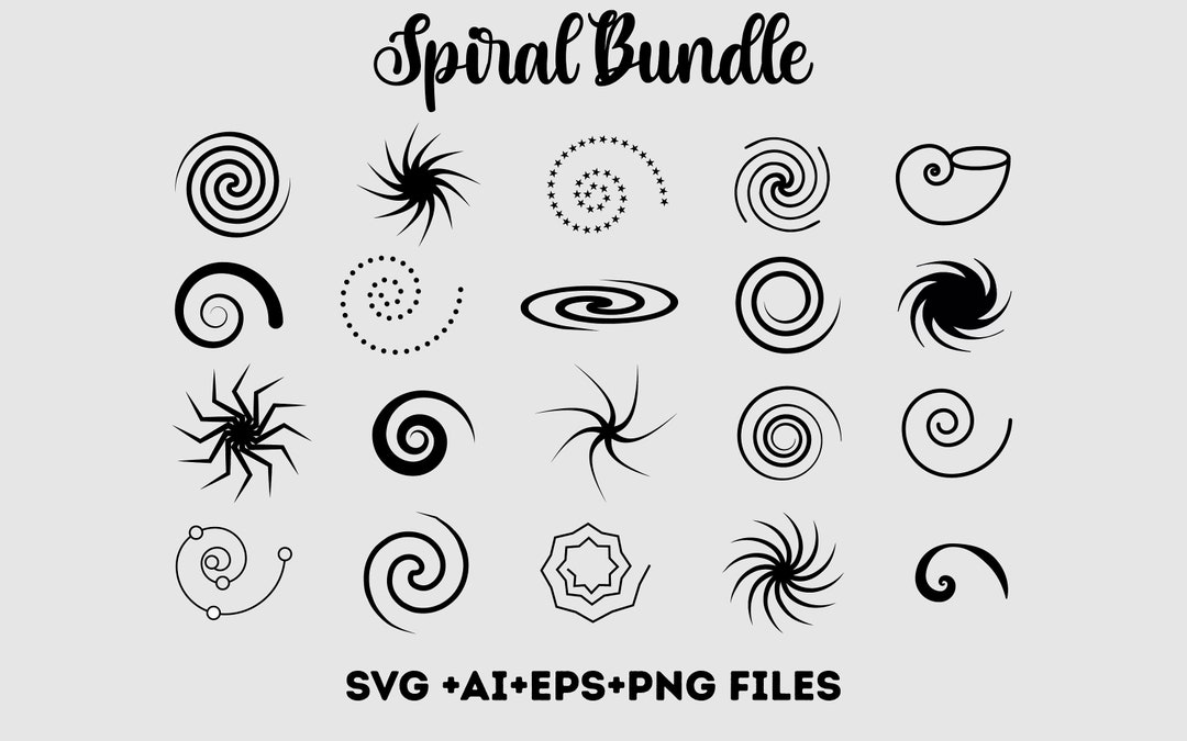 Spiral Image Bundle, Spiral Svg Ai Eps Png, Spiral Cut Files, Swirl Svg ...