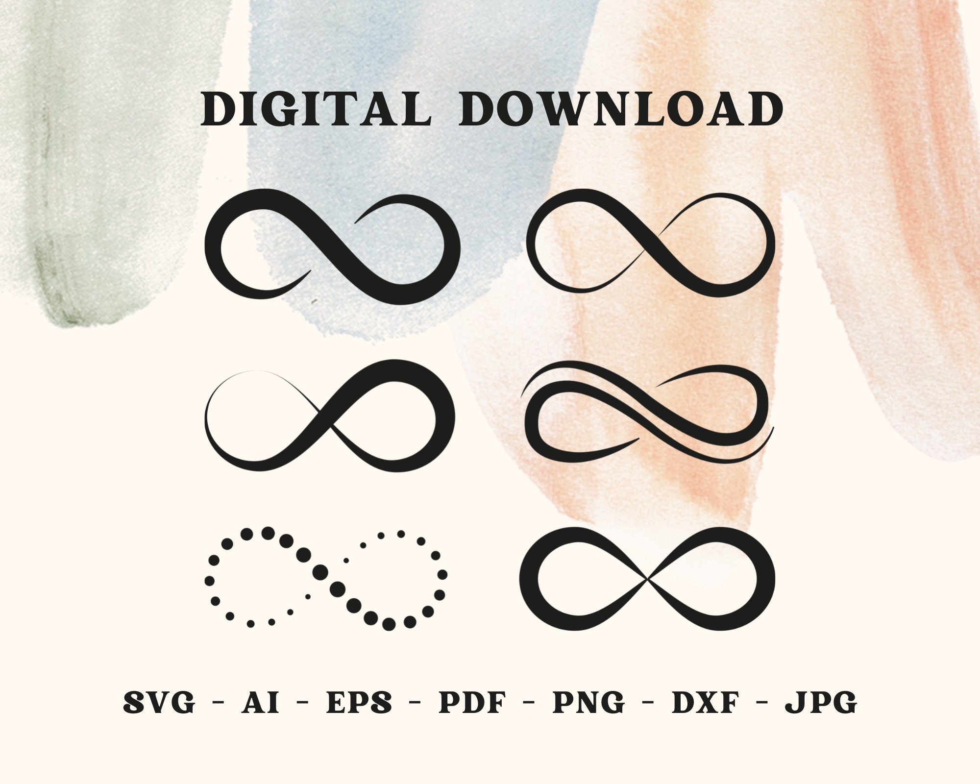 Infinity Symbol Bundle Svg, Digital Files, Vector Infinity Logo ...