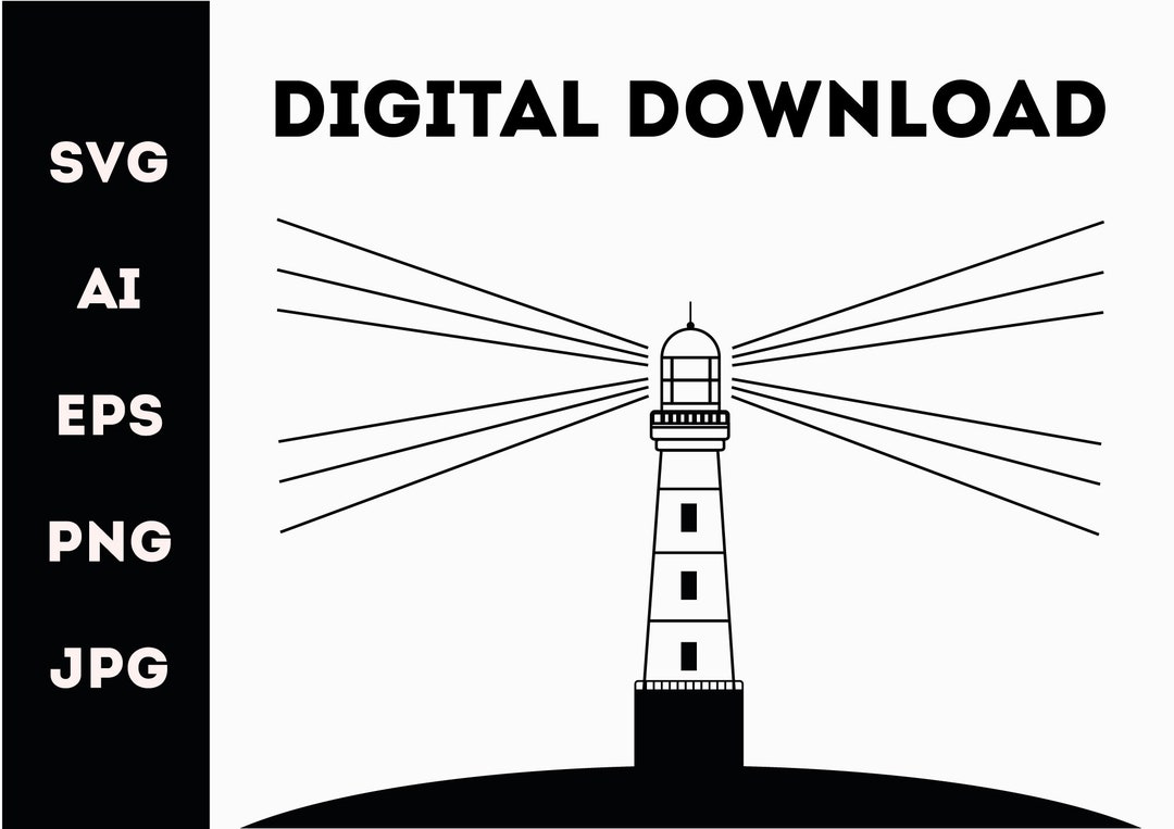 Lighthouse Svg Jpg Eps Png Digital Download, Lighthouse Design ...