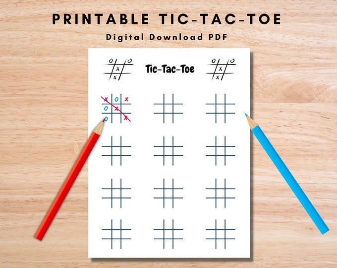 Printable Tic-tac-toe Game Digital Download PDF Pdf File 8.5 X 11 ...