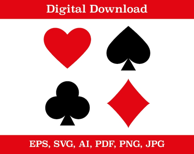 Playing Cards SVG Playing Cards Suits Svg Spades Clubs Diamonds Hearts ...