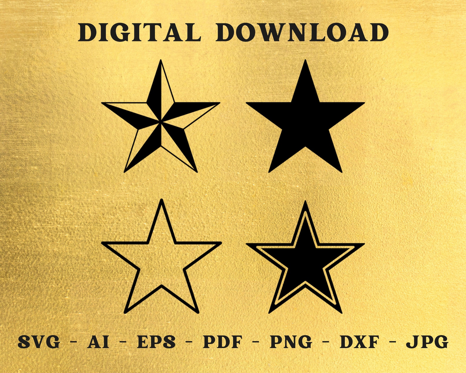 Star Svg Bundle, Star Cut Files, Star Clipart, Star Outline Design, Cut ...