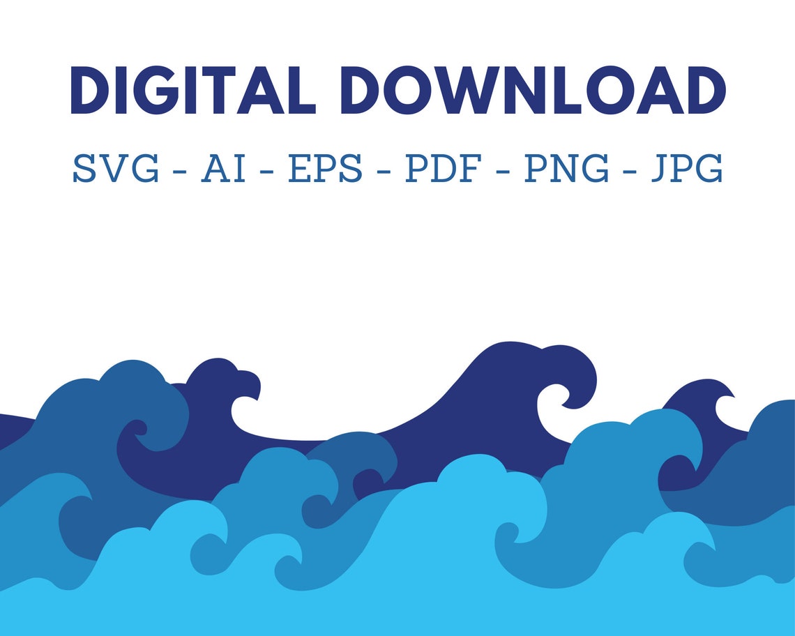 Sea Waves Clipart Vector Design Illustration, Sea Waves Svg, Ai, PNG ...