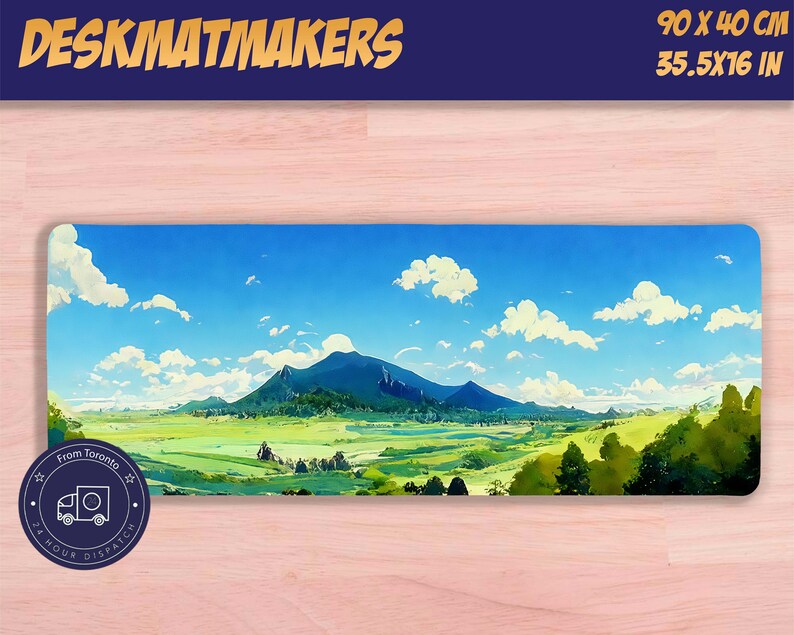 Peaceful Ghibli Inspired Landscape Extended Mouse Pad | Comfortable ...