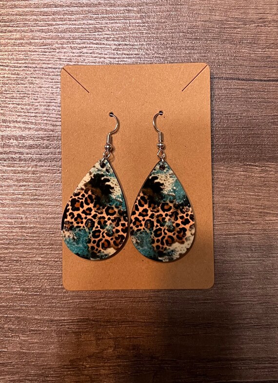 Teal Cow /leopard Print - Etsy