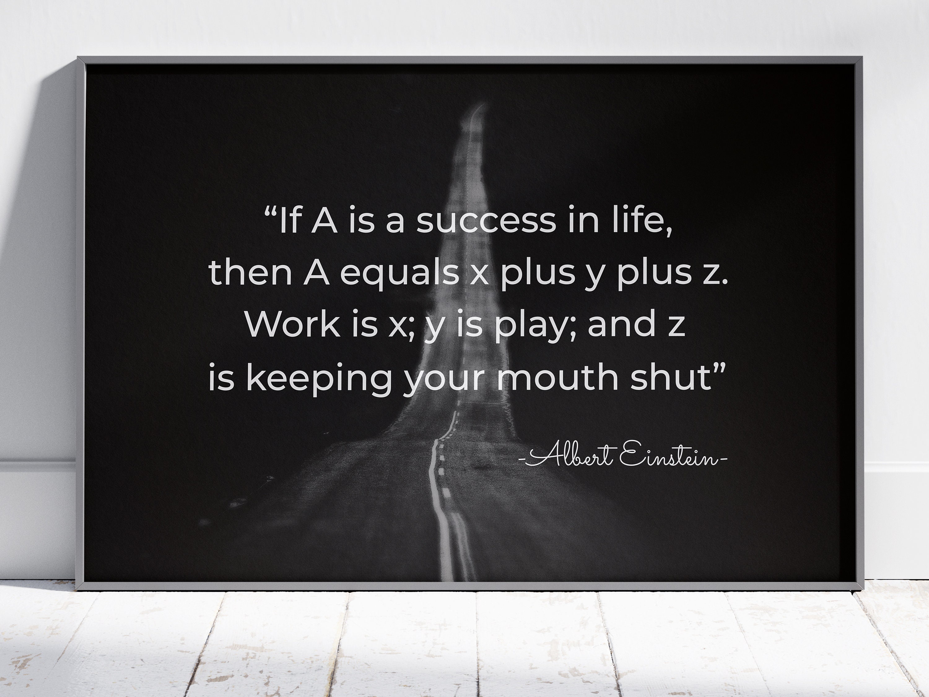 Albert Einstein Quote Poster, If A is a Success in Life Poster ...