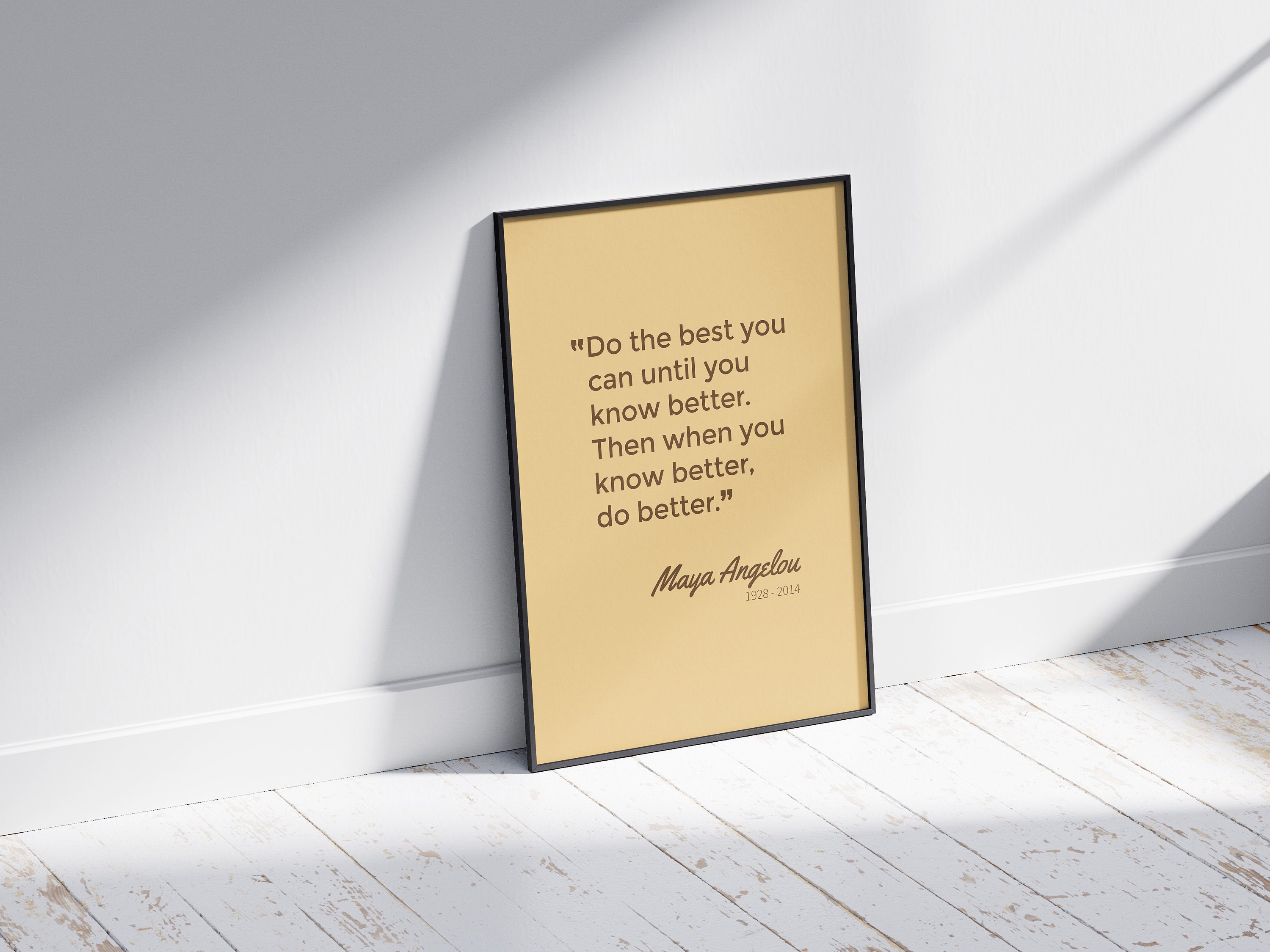 Maya Angelou Quote Poster: Do the Best You Can Inspirational Print for ...