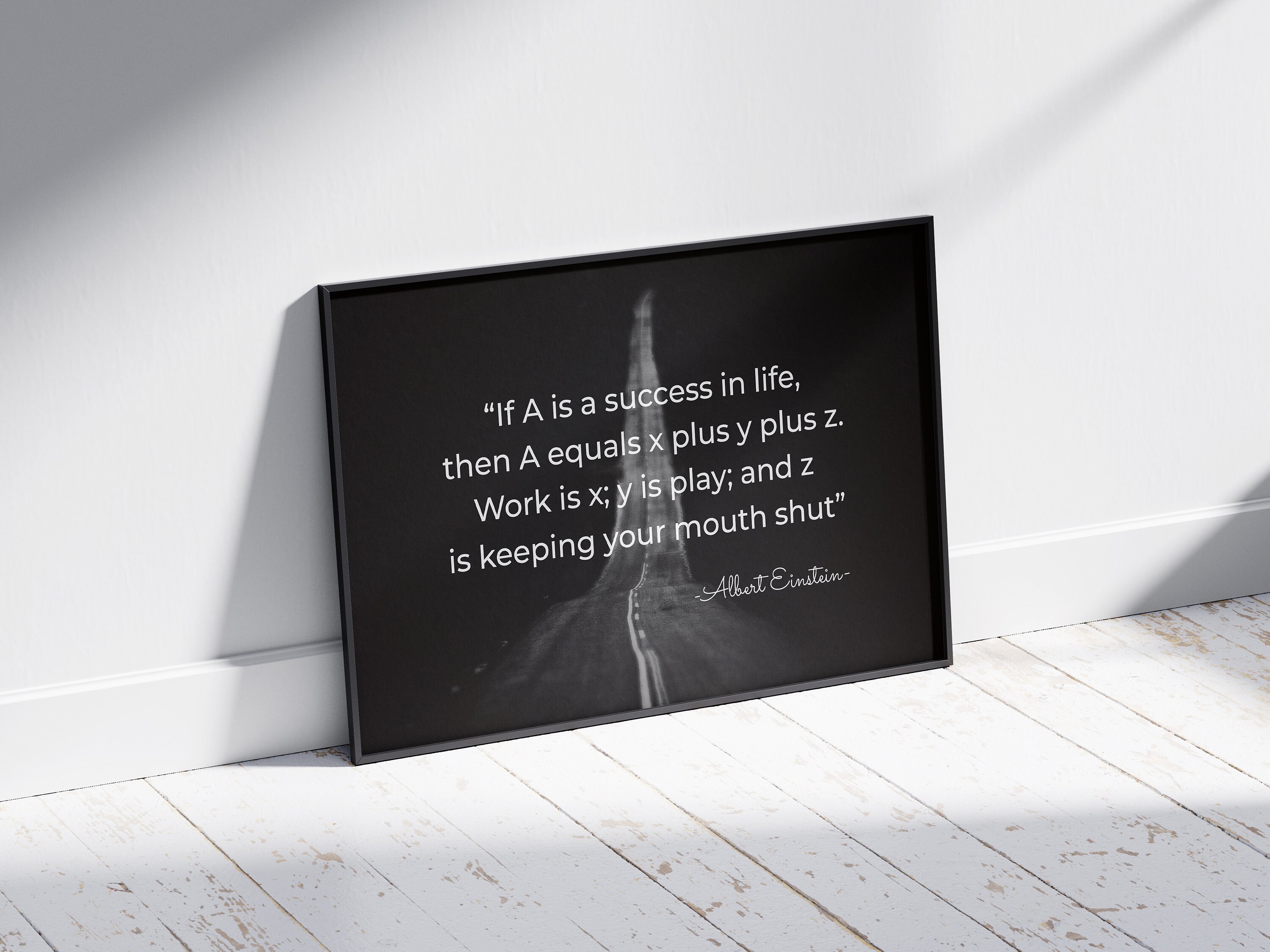 Albert Einstein Quote Poster, If A is a Success in Life Poster ...