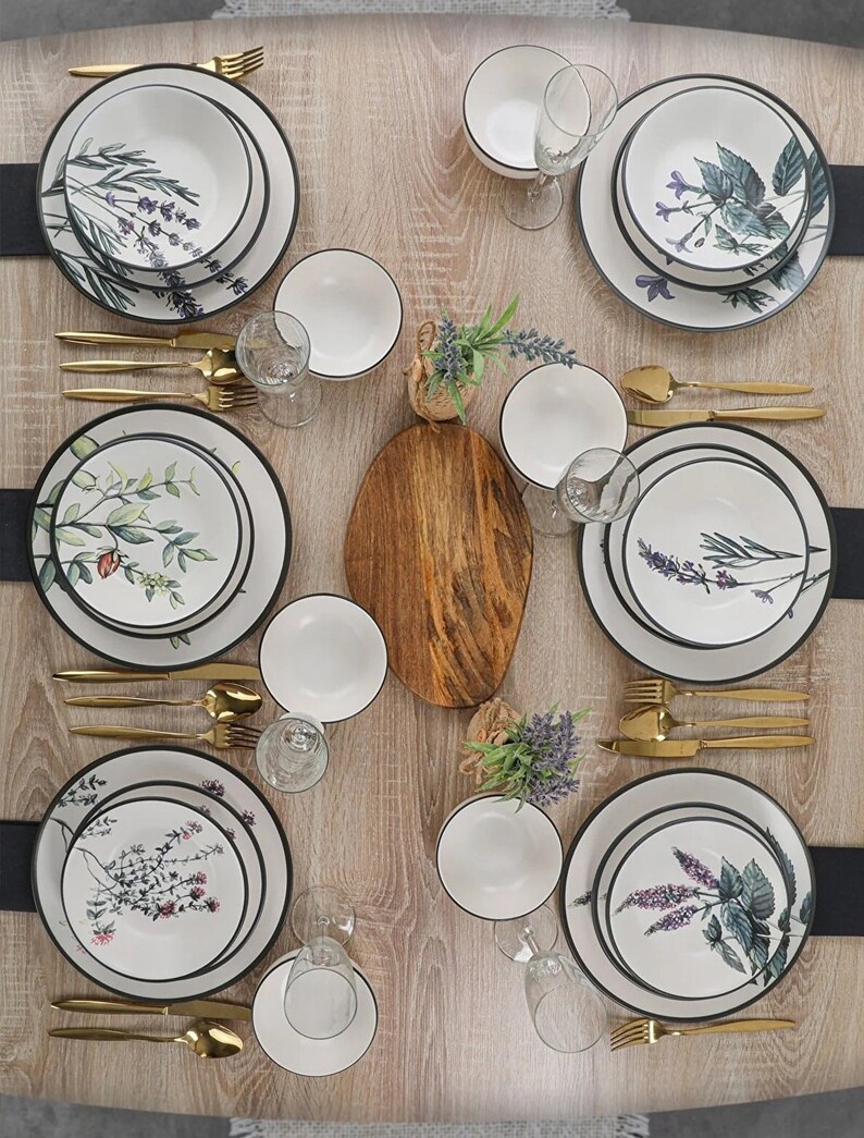 Dinnerware Set 24 Pcs Dinnerware Set Ceramic Dinnerware Set - Etsy