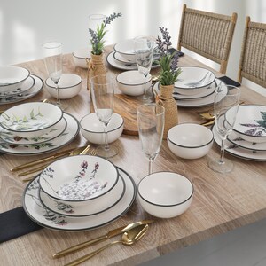 Dinnerware Set, 24 Pcs Dinnerware Set, Ceramic Dinnerware Set, Dinner ...