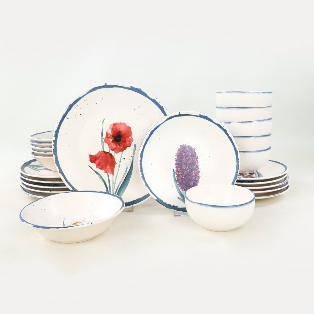 Dinnerware Set, 24 Pcs Dinnerware Set, Ceramic Dinnerware Set, Dinner ...