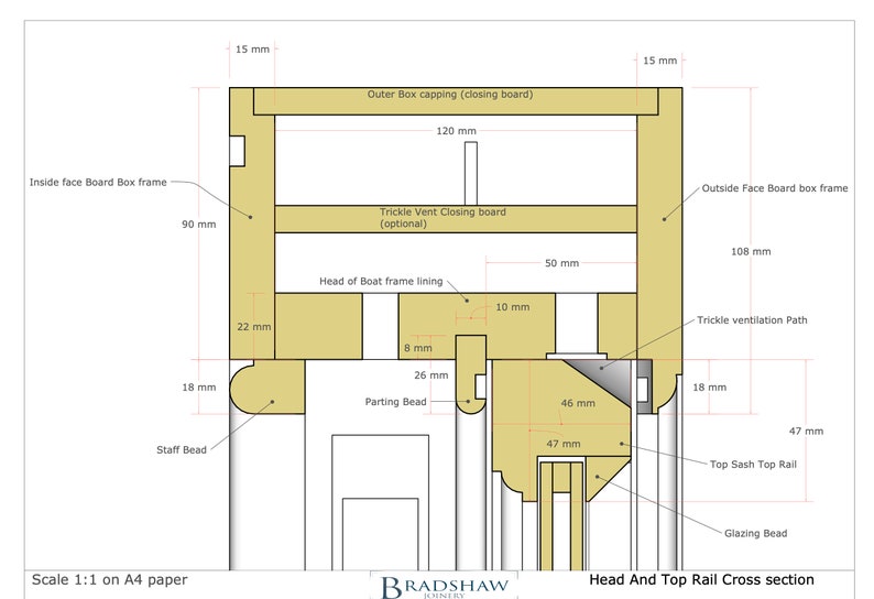 PDF File Download of Bradshaw Joinery Sash Window Drrawing. - Sketch-up ...