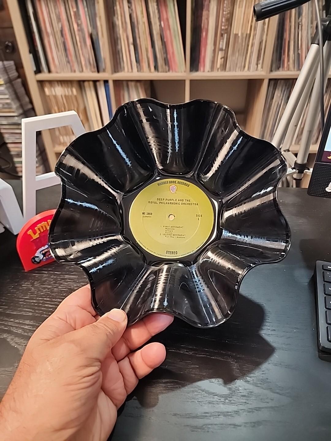 Recycled Record Bowls - Handmade Black Vinyl Record Bowl Deep Purple - Etsy