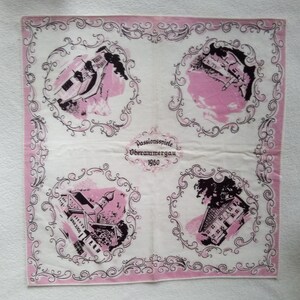 German Handkerchief Set - Pink, Green, Blue - Landscape Illustrations ...