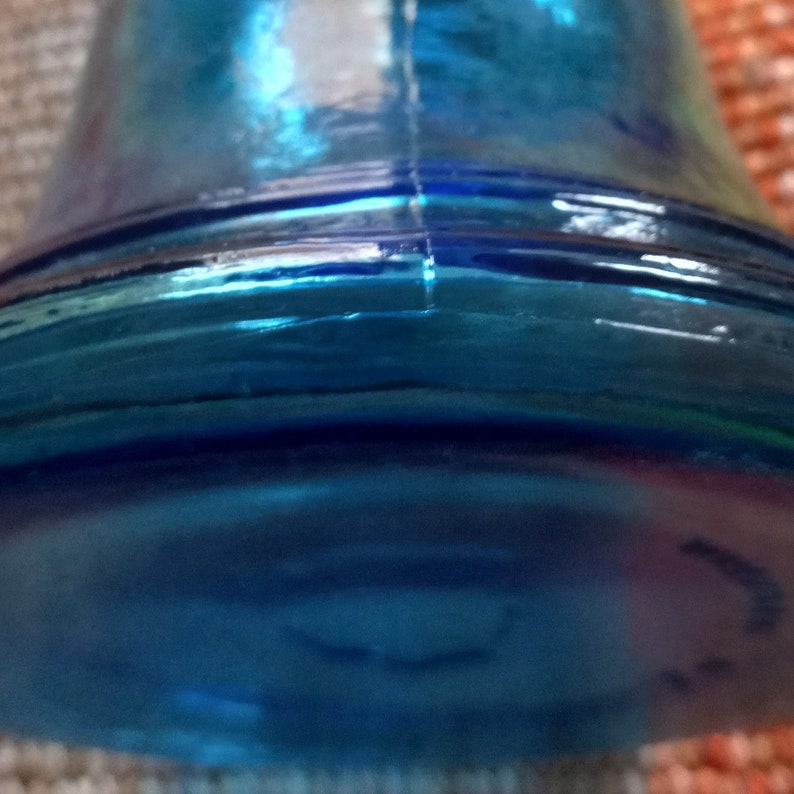 Blue Glass Liberty Bell 7.5 Inch Vase Vintage, Wheaton NJ 1967 1974 - Etsy