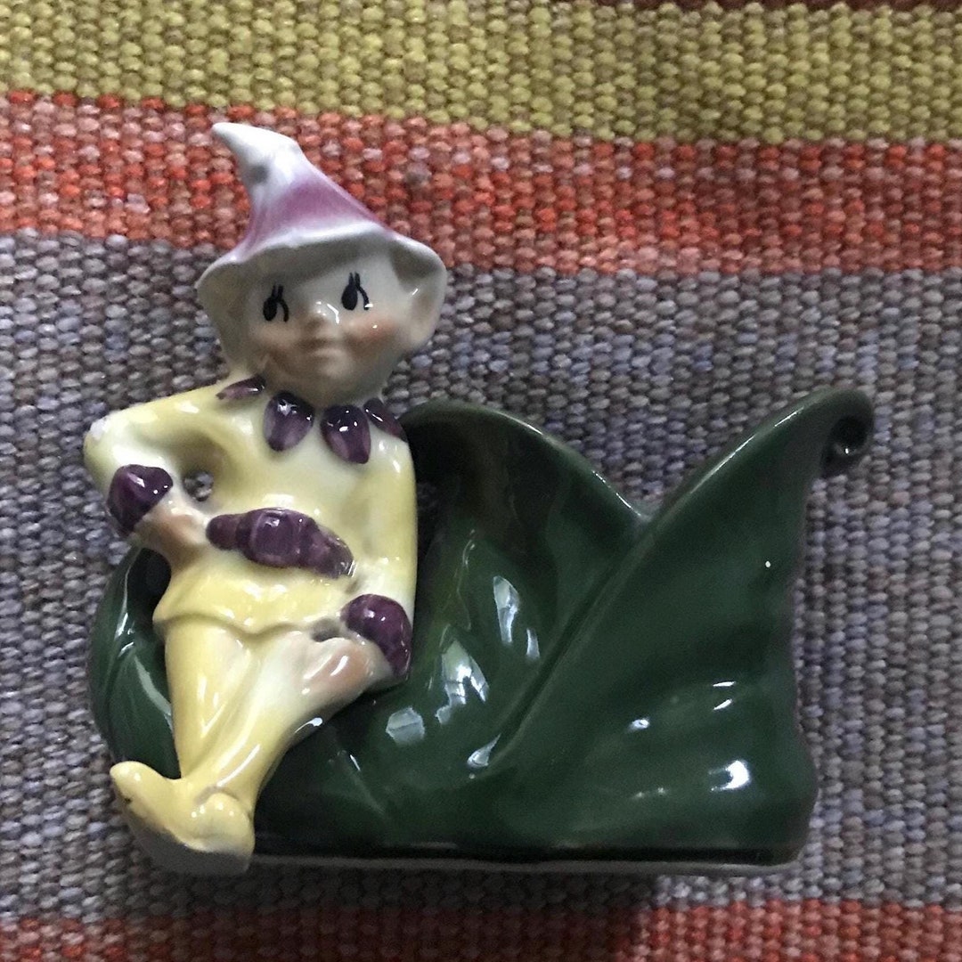 1960s Kitsch Elf and Green Boot, Vintage Shawnee Pottery Figural ...