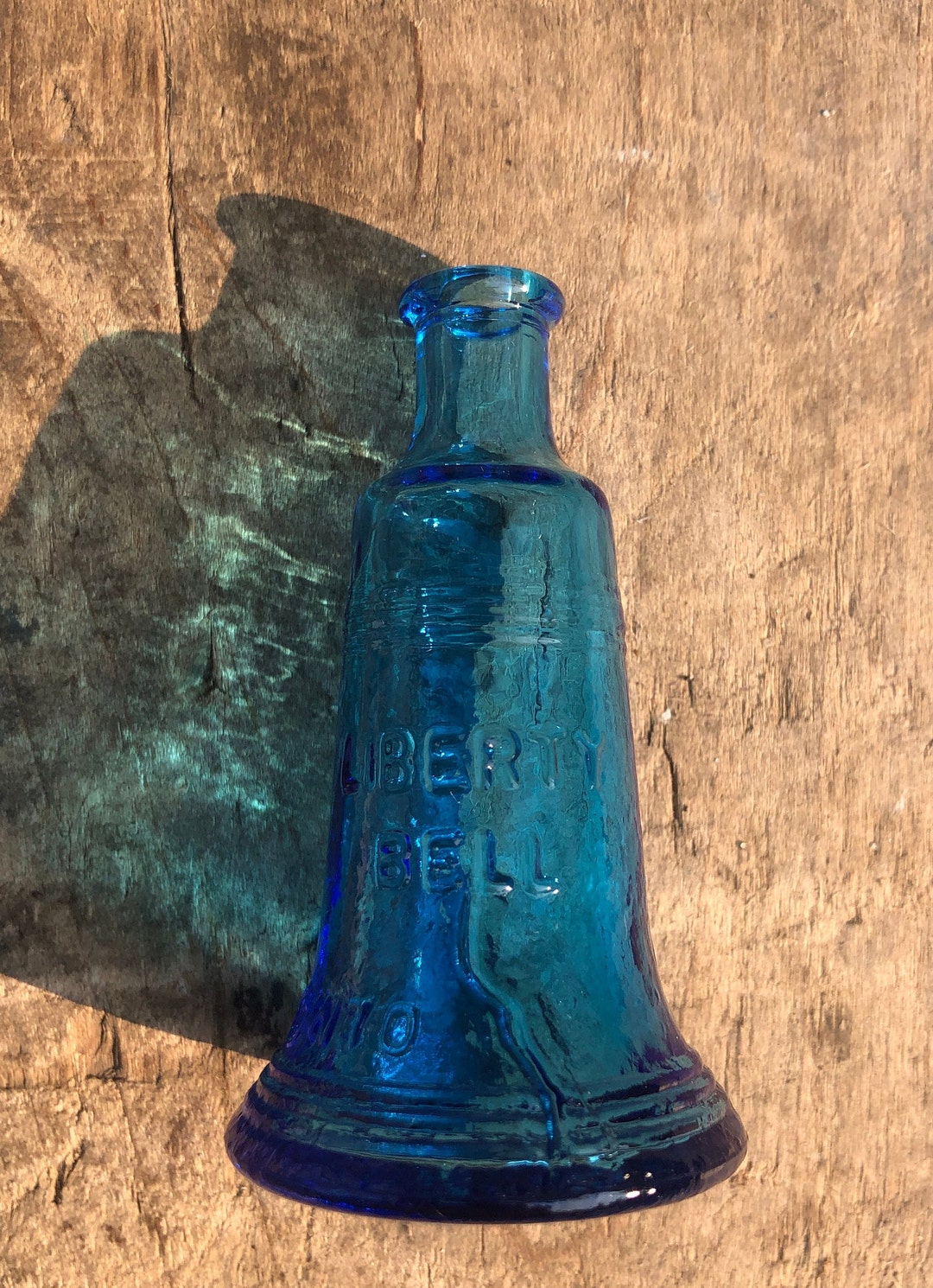 Vintage Original Blue Glass Liberty Bell Figurine Wheaton NJ 1967 1974 ...