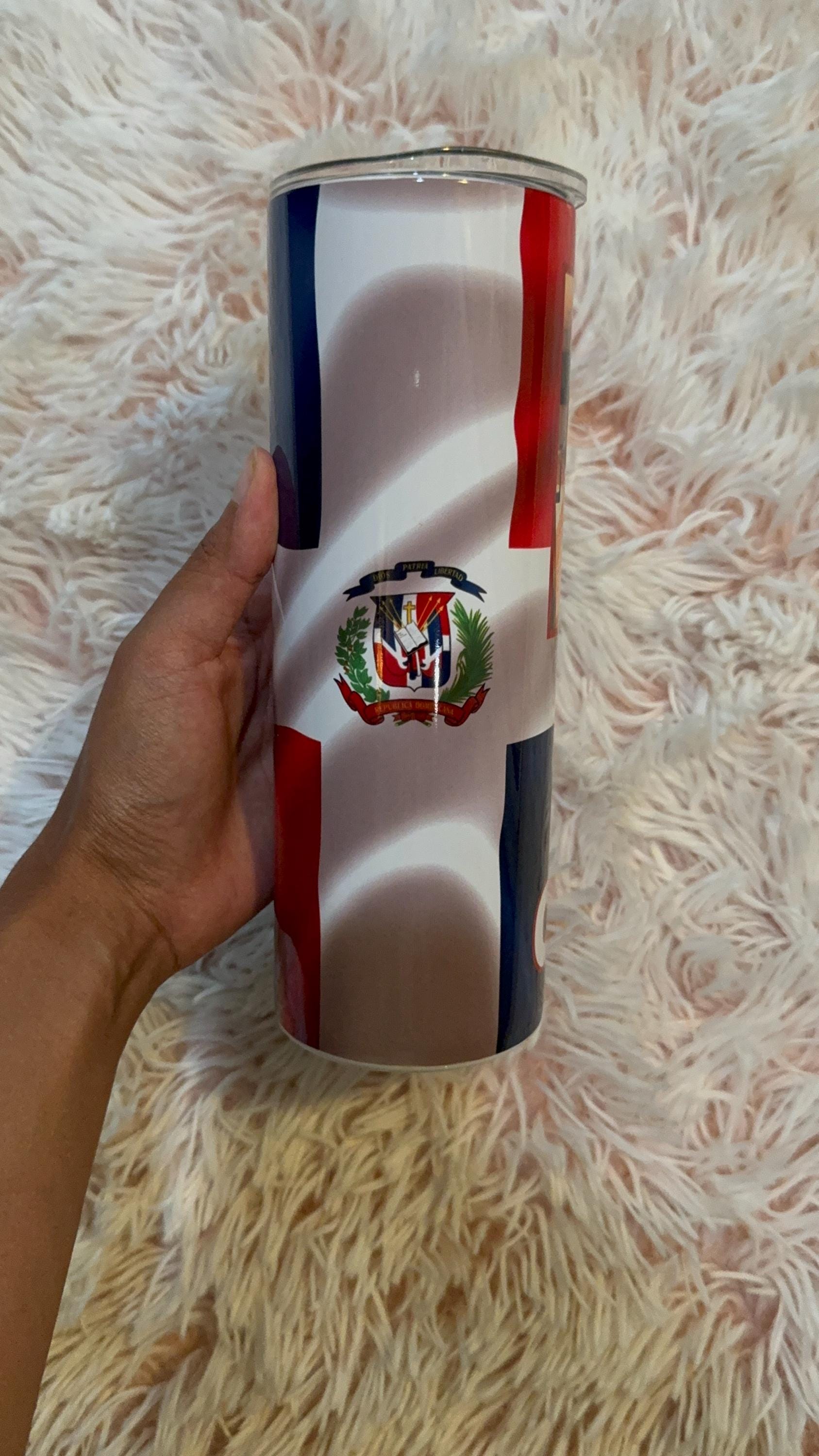 Personalized 20 Oz Tumbler With Dominican Flag and Pictures, Dominican ...