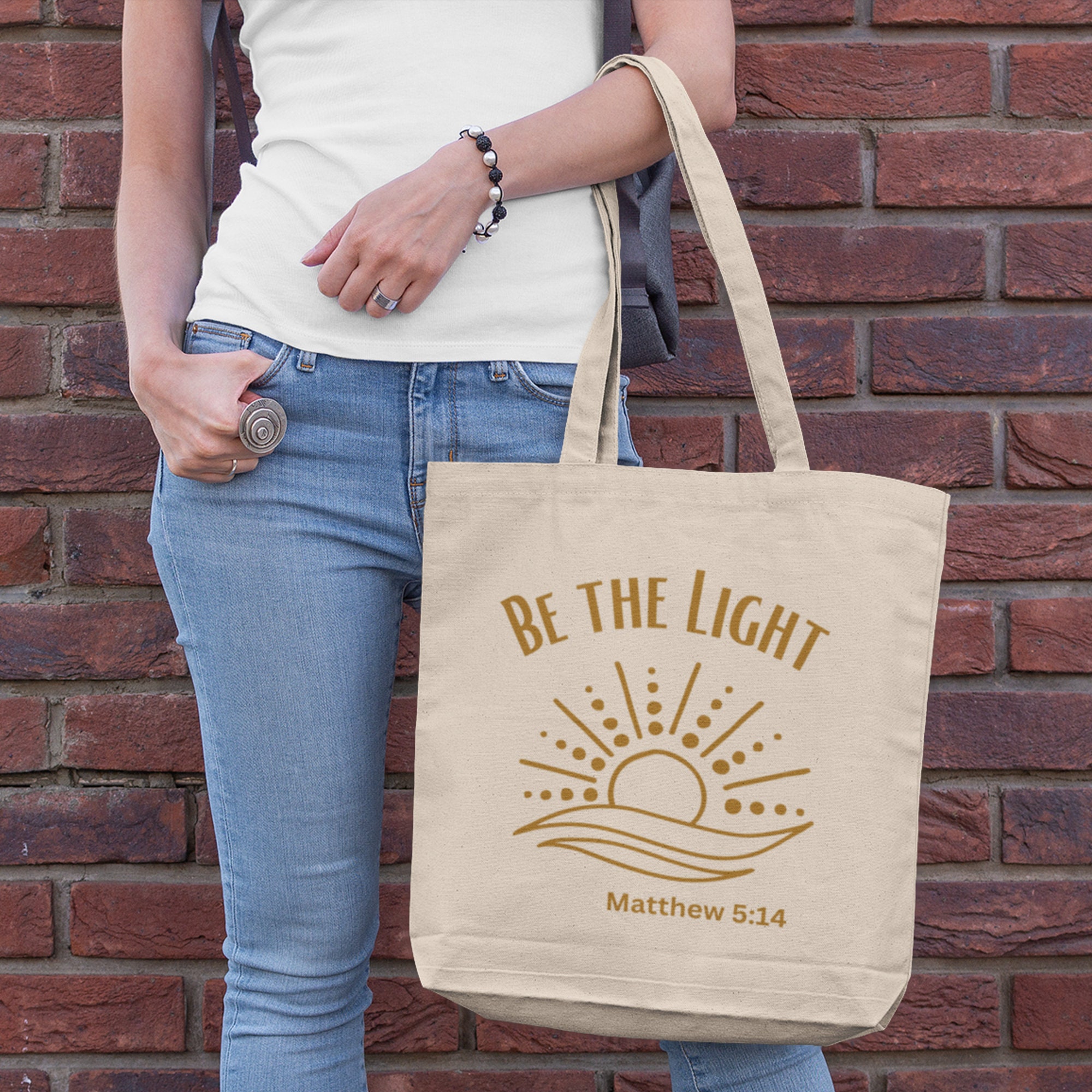 Canvas Bible Tote Bag Be the Light Tote Stylish Religious Tote Bag ...