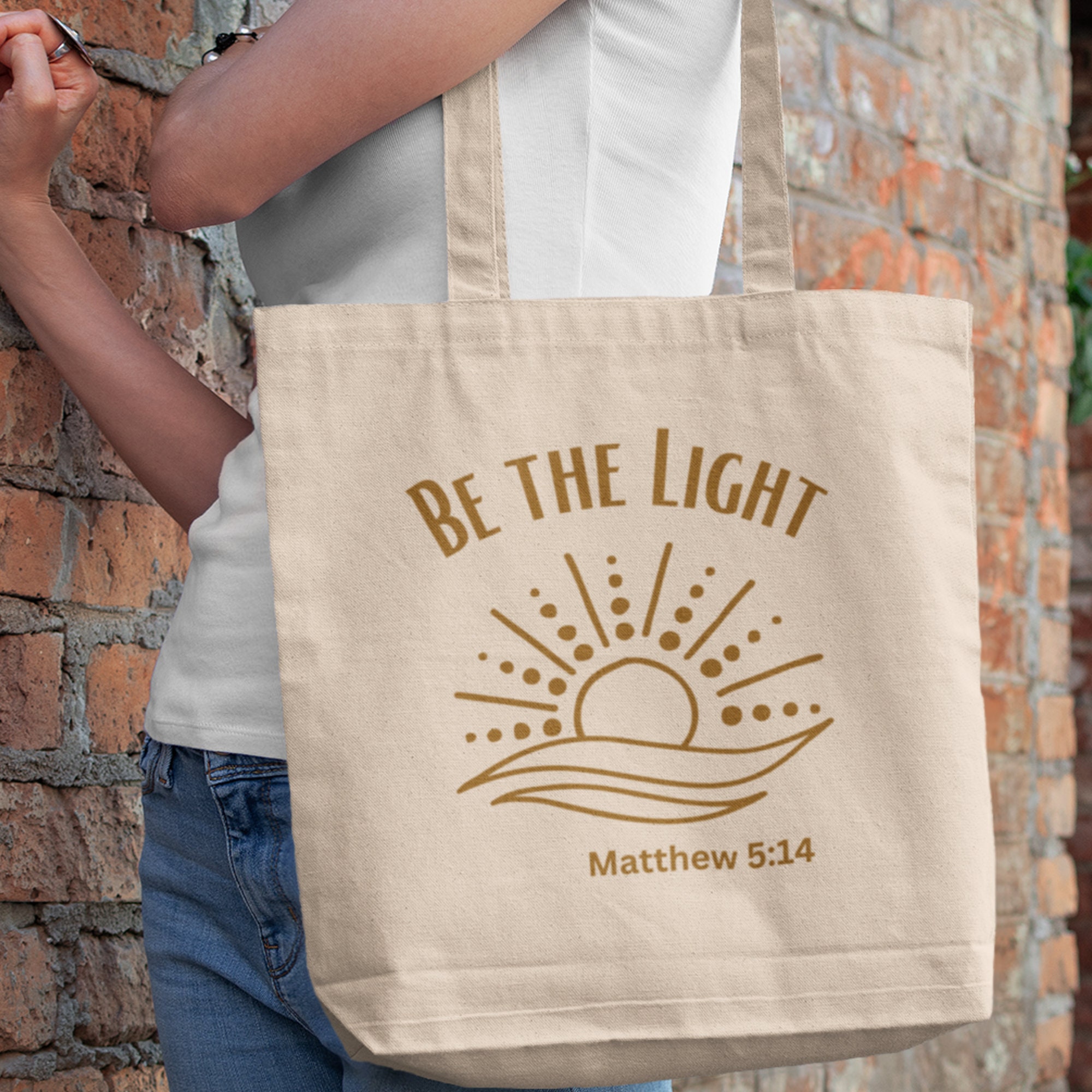 Canvas Bible Tote Bag Be the Light Tote Stylish Religious Tote Bag ...