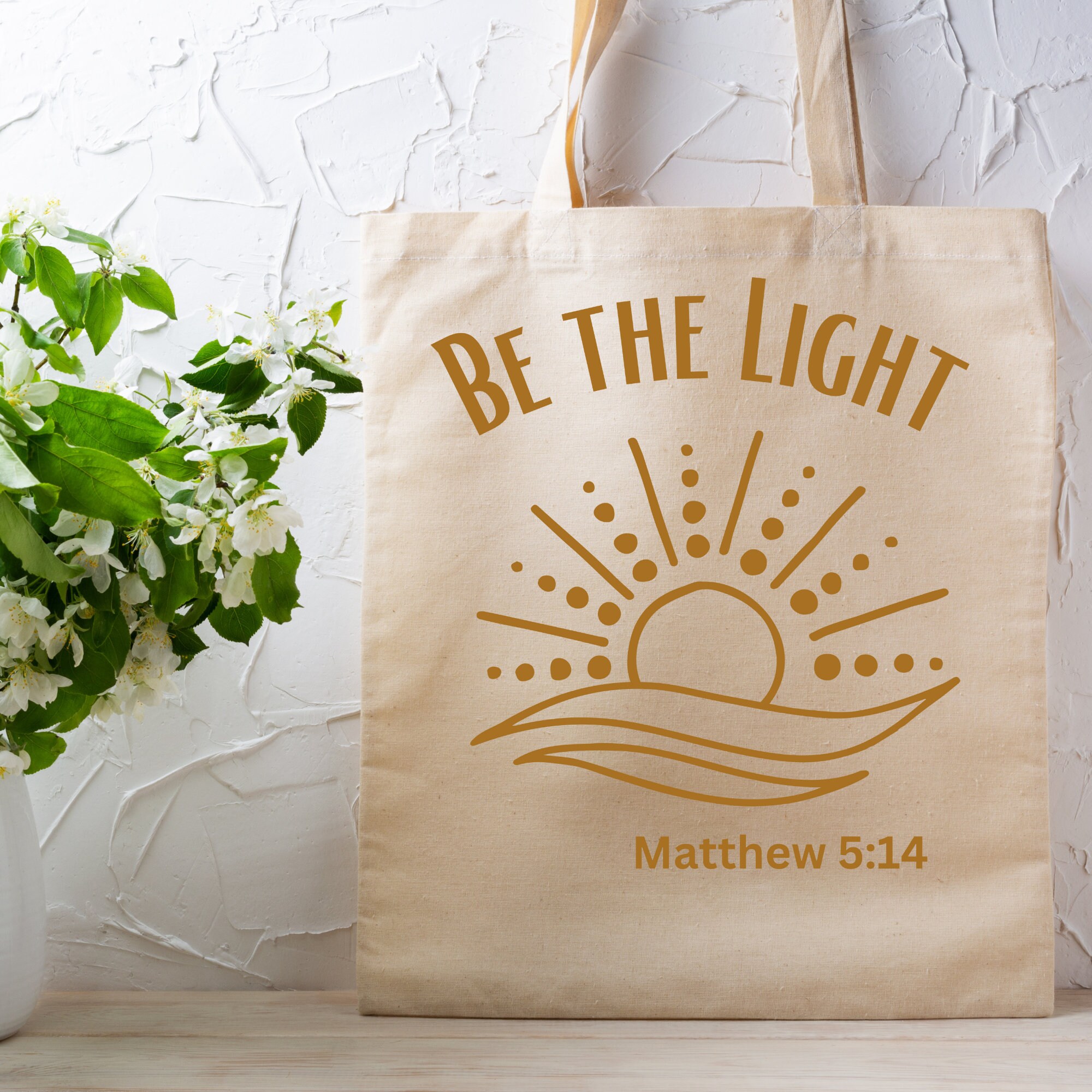 Canvas Bible Tote Bag Be the Light Tote Stylish Religious Tote Bag ...