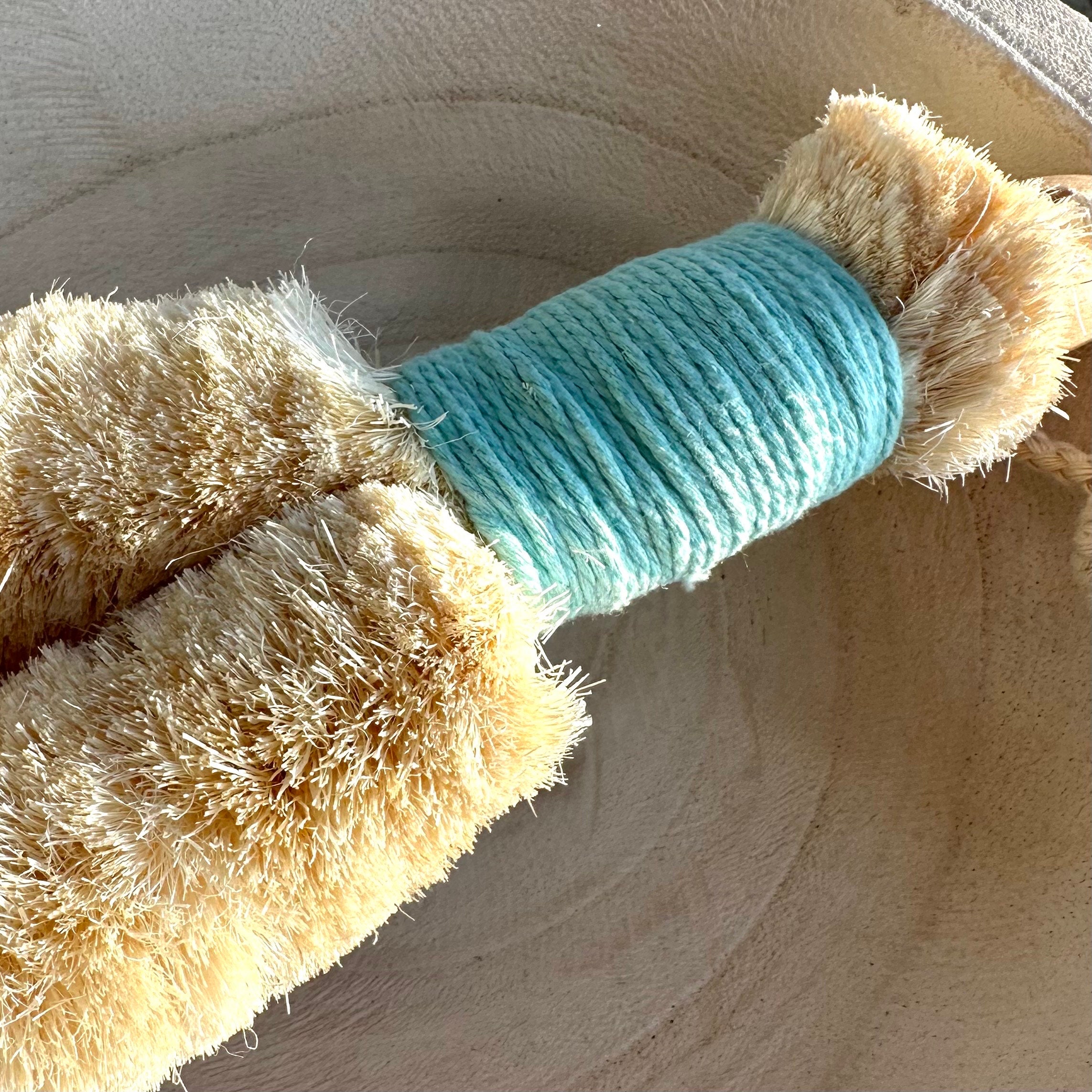 Japanese Style Sisal Dry Body Brush With Tropical Teal Rope - Etsy