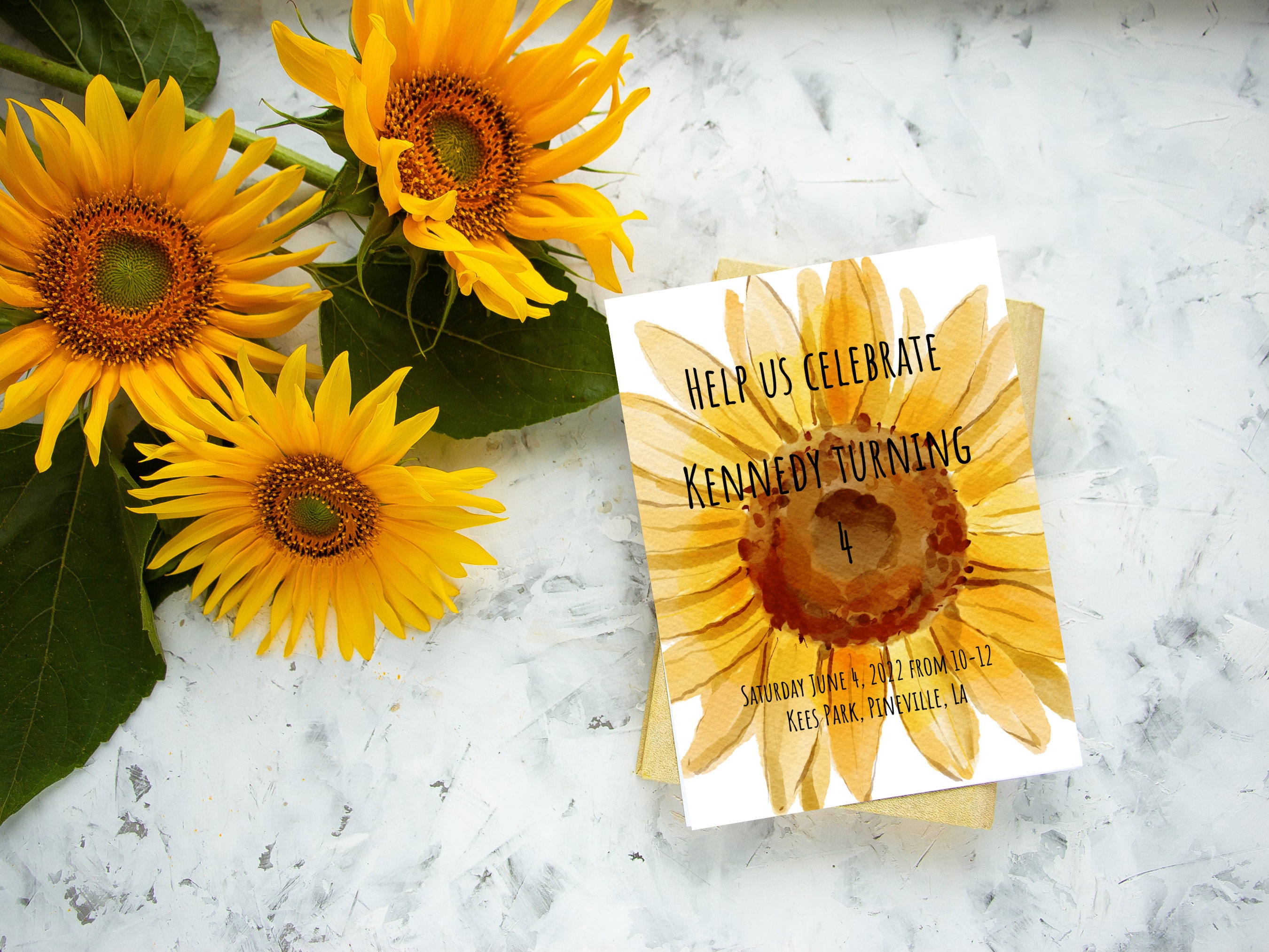 Sunflower Birthday Invitation, Sunflower, Invitation, 1st Birthday ...