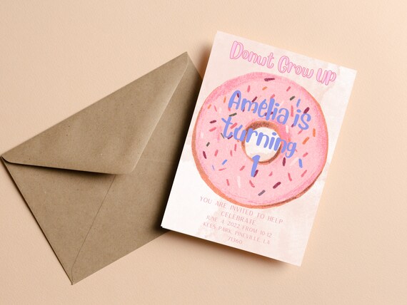 Donut Invitation Donut Party Printable Invitation Editable | Etsy
