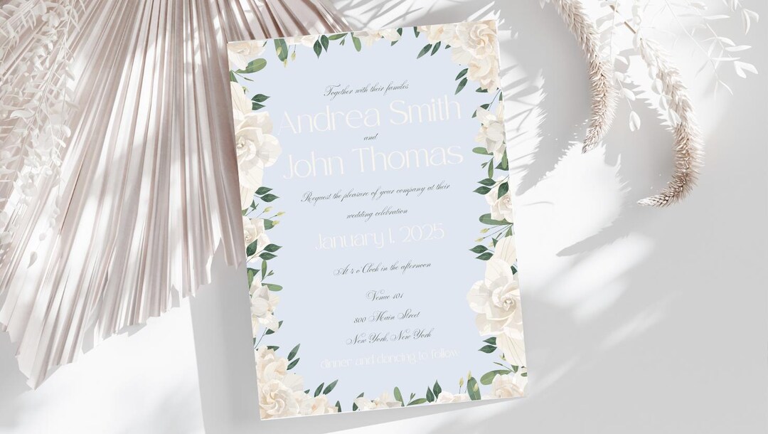 Baby Blue Wedding Invitation - Etsy