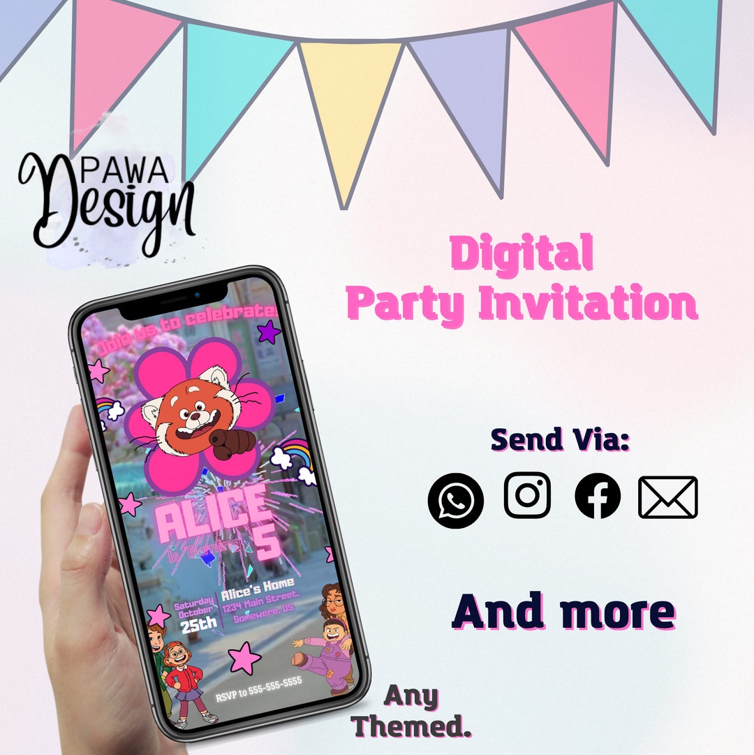 Digital Party Video Invitation, Any Theme, Digital Themed Invitation ...