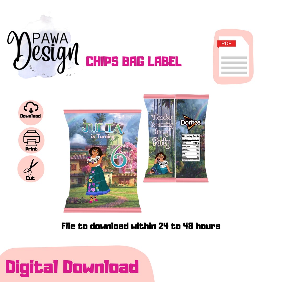Encanto Chips Bag Label, Encanto Birthday, Encanto Birthday Party ...