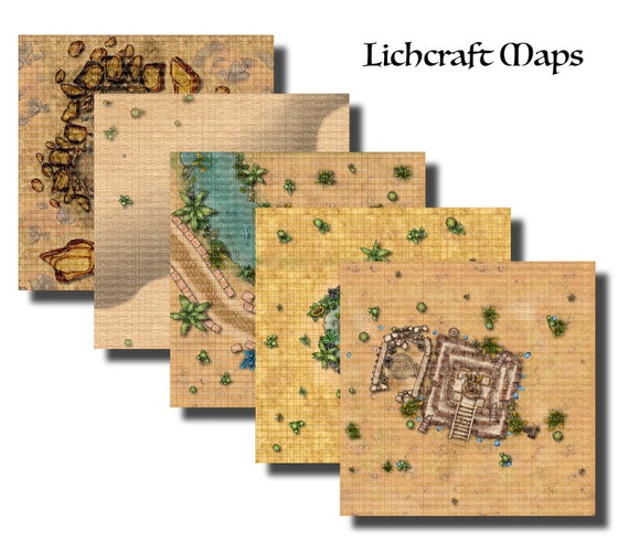 Digital Table Top Fantasy Game Battle Map Pack Desert - Etsy