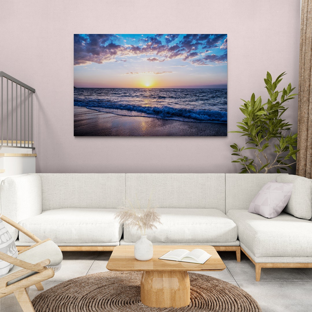 Beach Sunset Wall Art Beach Sunset Wall Art Beach Sunset Canvas Print ...