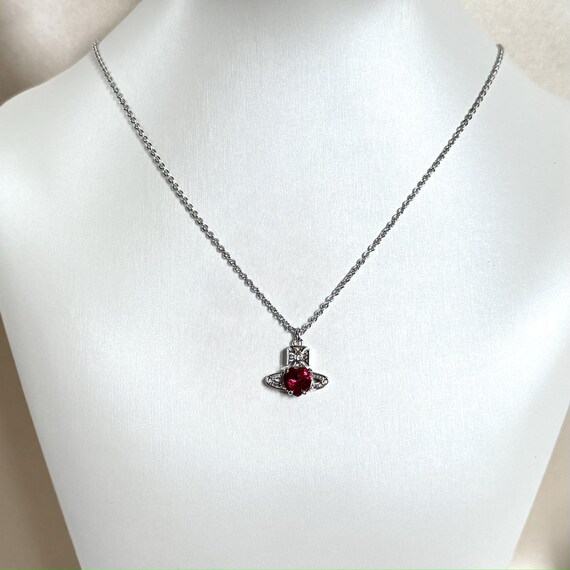 Vivienne westwood red heart orb necklace store